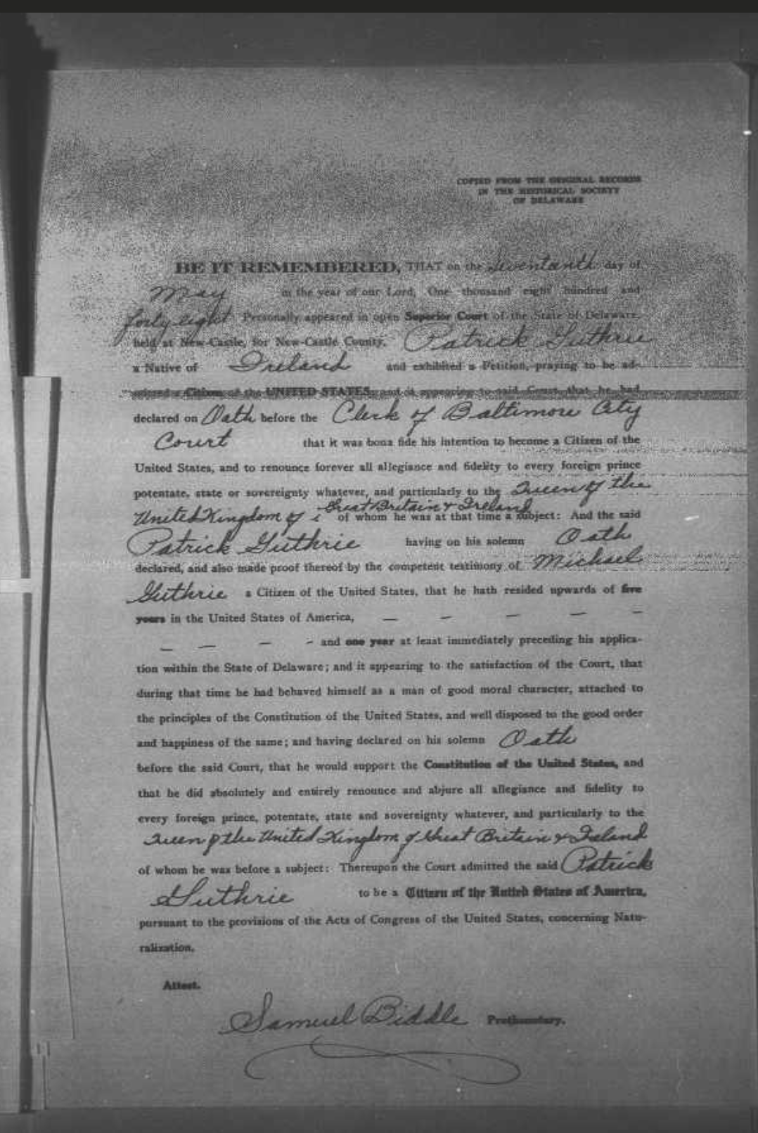 patrick-guthrie-7-may-1848-kent-de-naturalization – Guthrie Genealogy
