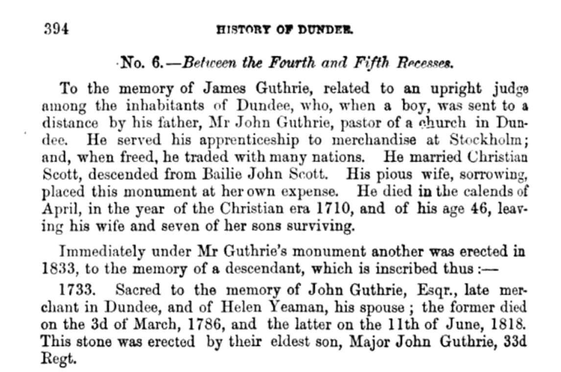 A: James Guthrie & Christian Scott – Guthrie Genealogy